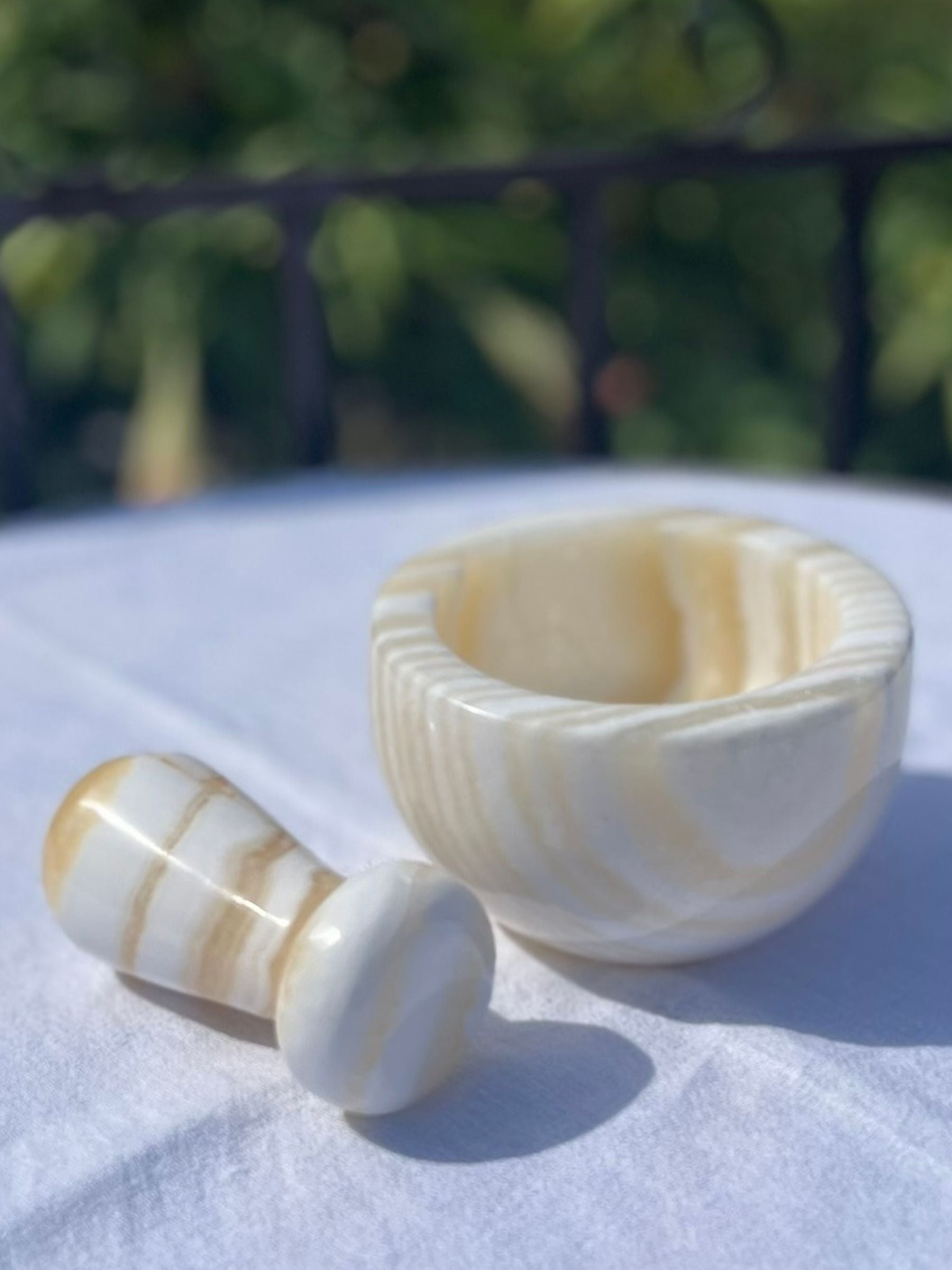 Mortar and Pestle in alabaster